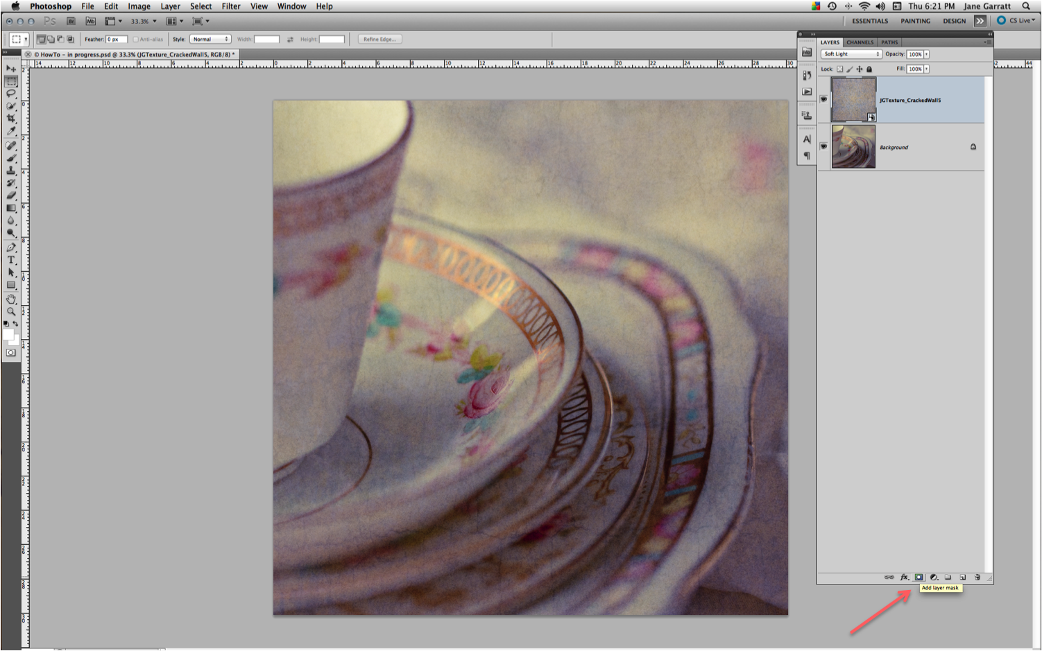 Remove areas of texture selectively in Photoshop » Jane Garratt ♥ Art